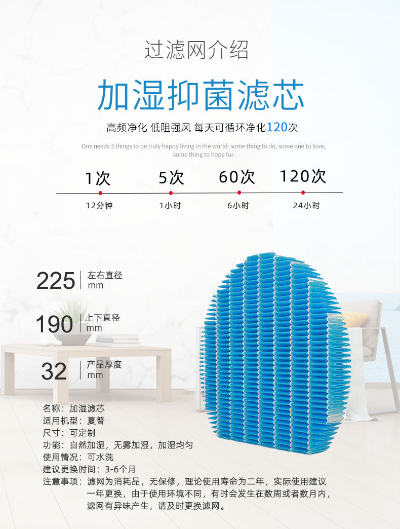 适配夏普空气净化器加湿过滤网 FZ- Z380MFS FZ-Y80MF-阿里巴巴