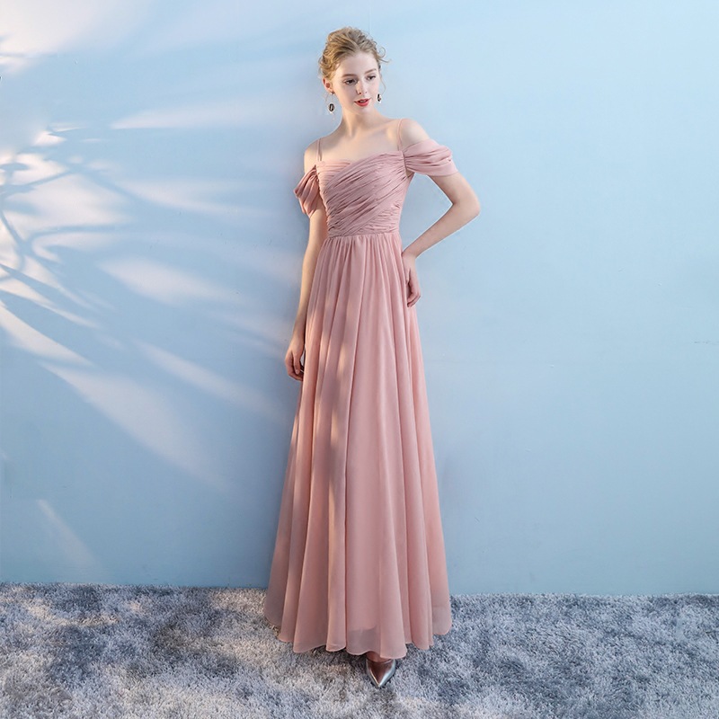 Foreign Trade Bridesmaid Dress 2022 New Pink Host Dinner Dress ...