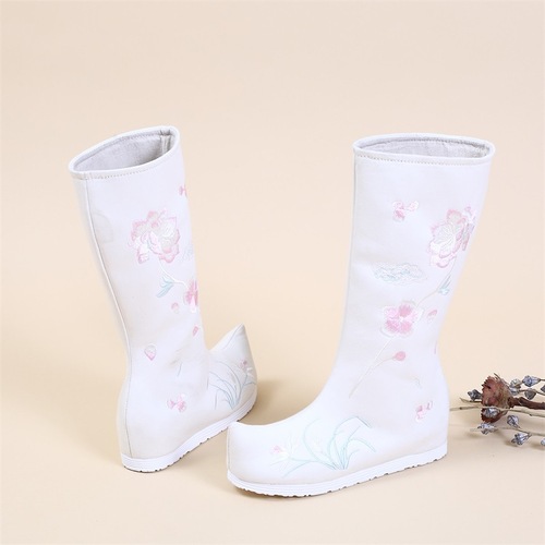 Ancient chinese Hanfu clothing shoes for female Ming hanfu boots ...