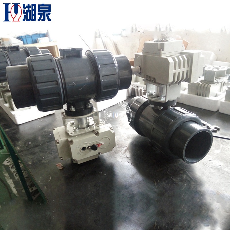 Q961F-10U DN32 40电动PVC球阀 承插式双由令活接式电动塑料球阀-阿里巴巴