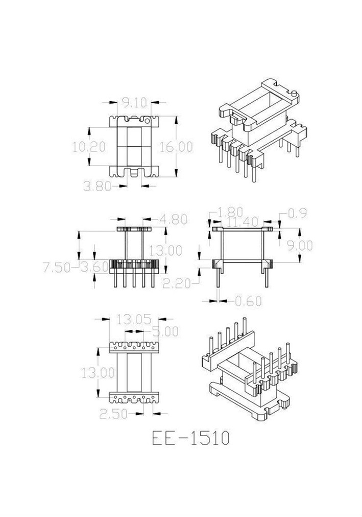 源厂直销EE1510矮款高频 变压器 电源变压器 LED驱动 开关 可定-阿里巴巴