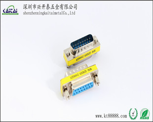 兴开泰 迷你转换头 D-SUB系列 DB15M-DB15F台湾头 蓝胶 印字USA-阿里巴巴