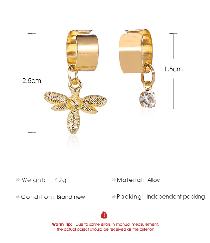 Simple Ushaped bee ear cuff clip earrings NHDP145342
