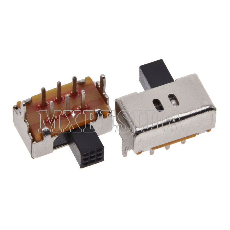 SK22D02 拨动开关 SK-22D02 2P2T 两挡双排 6脚 5MM卧式双联 弯脚-阿里巴巴