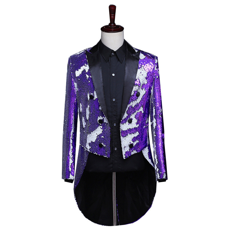 men's jazz dance suit blazers Men laser sequined tuxedo personalized ...