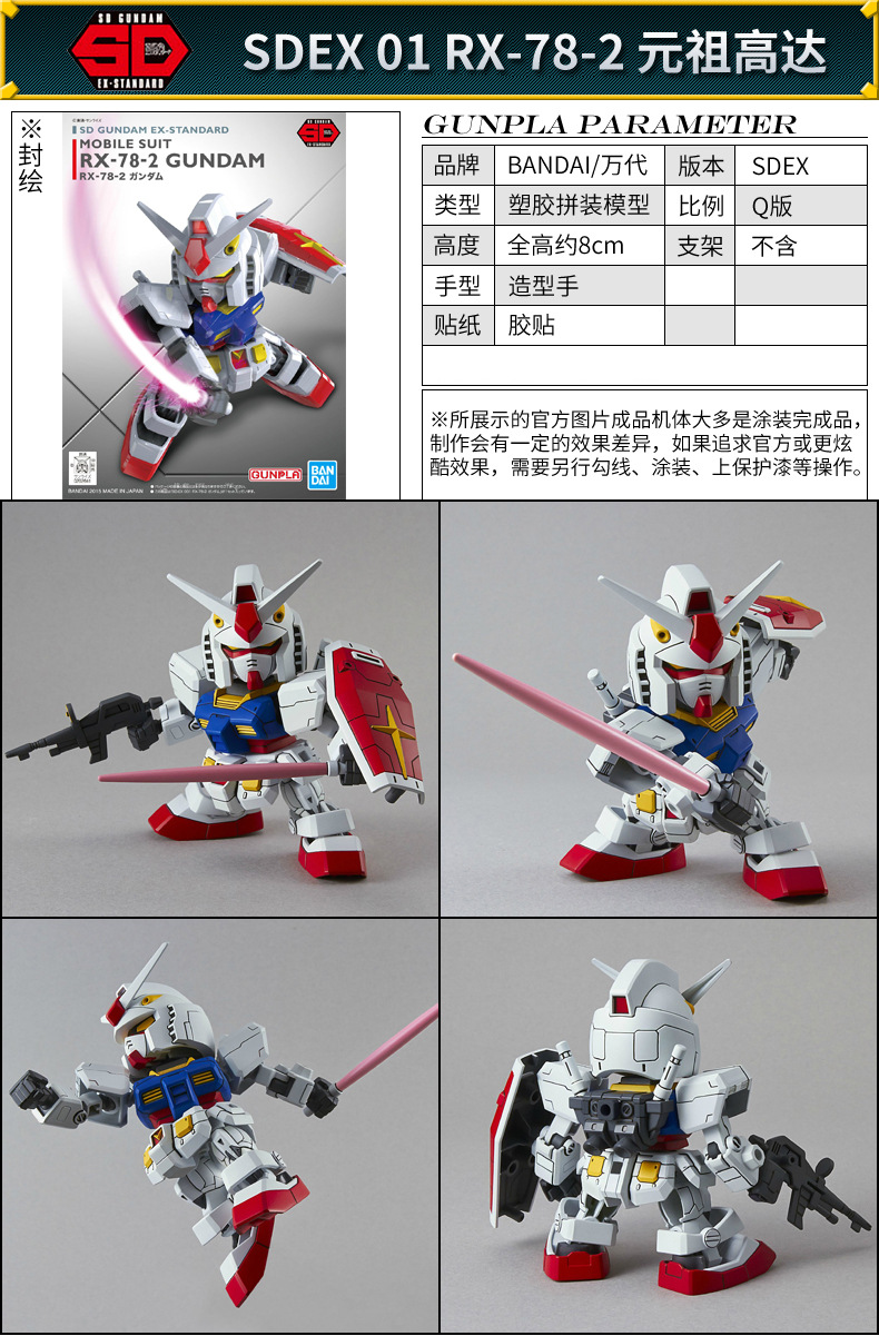 万代高达Q版模型 SDEX 空战强袭自由独角兽飞翼零式红异端BB战士-阿里巴巴