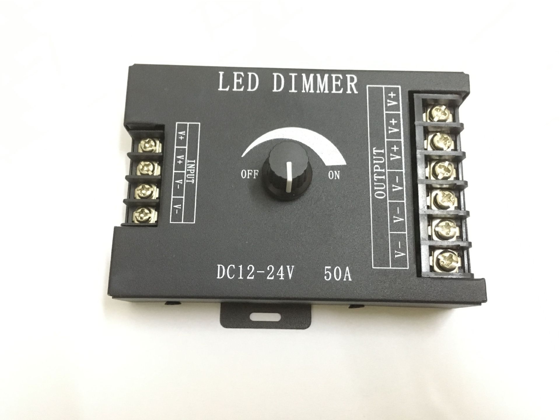 12-24V单色单路 铁壳LED调光器 手动旋钮亮度调节 12-24V 50A-阿里巴巴