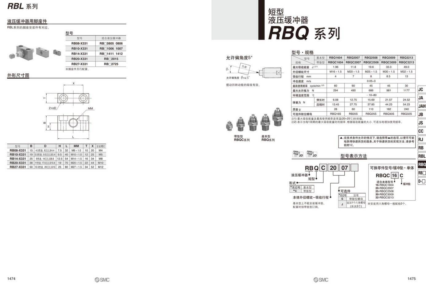SMC耐冷却液型缓冲器RBL1006/RBL1007/RBL1411/RBL1412/RBL2015-阿里巴巴