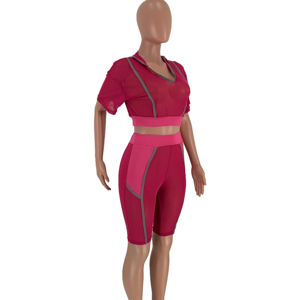 DN8245跨境2019夏季性感气质欧美女装拼接时尚休闲套装夜店服-阿里巴巴