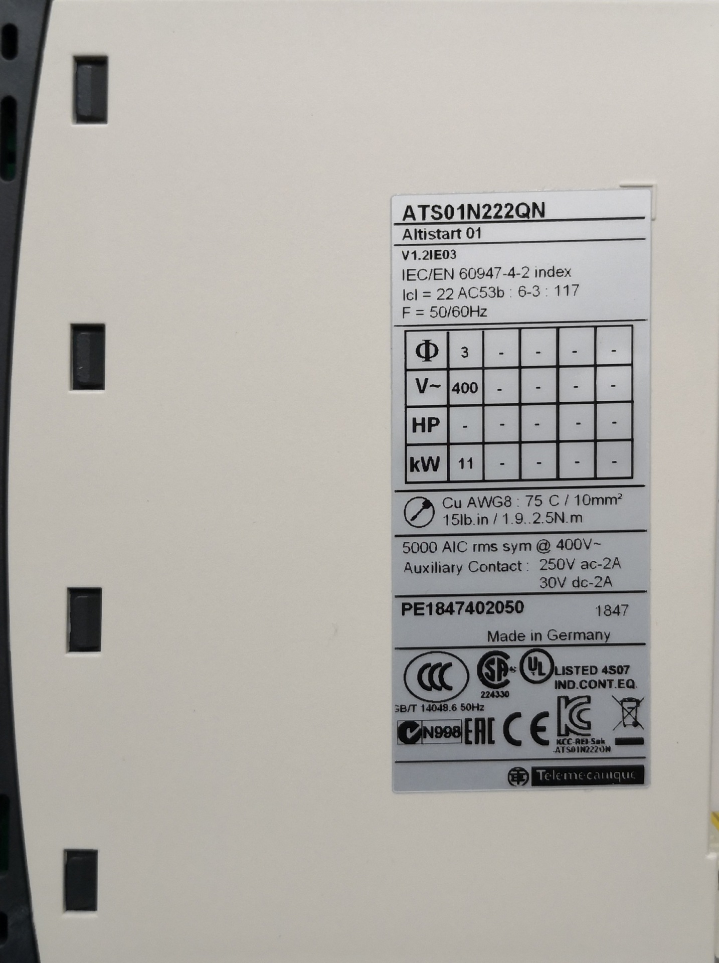 ATS01N232QN软启动器15KW 32A 380伏电源电压 原装正品现货-阿里巴巴