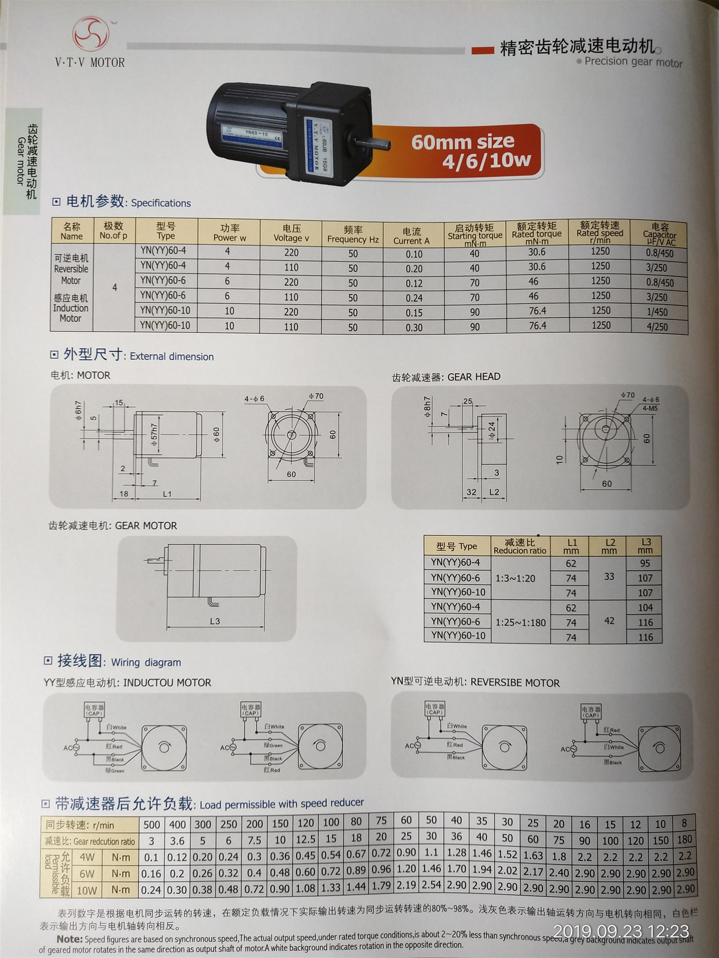 YN60-6 YN60-10 YY60-6 YY60-10 单相三相减速电机-阿里巴巴
