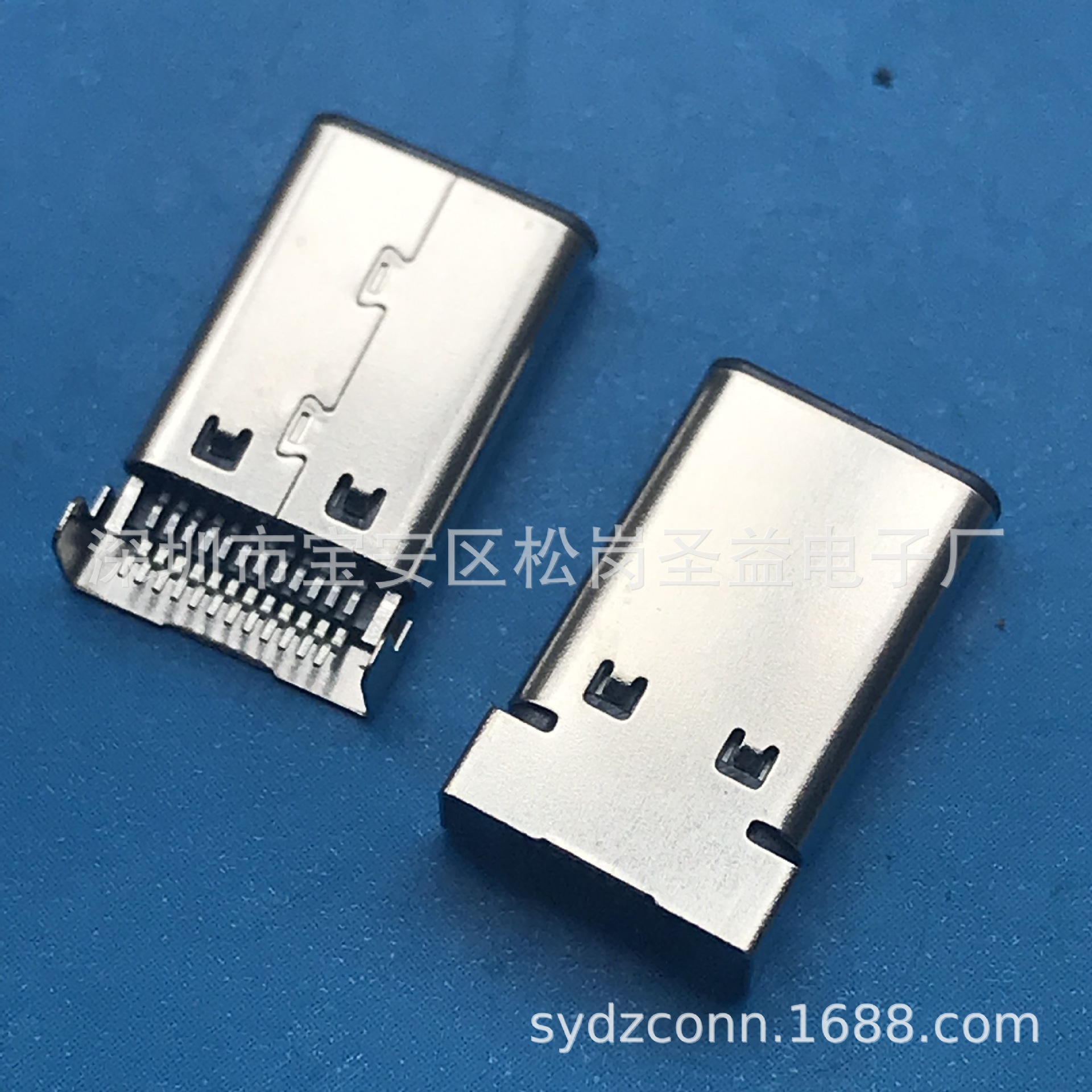 无线充TYPE C公头5V 3A金属头-五金头type c 2P两个焊点 充电插头-阿里巴巴