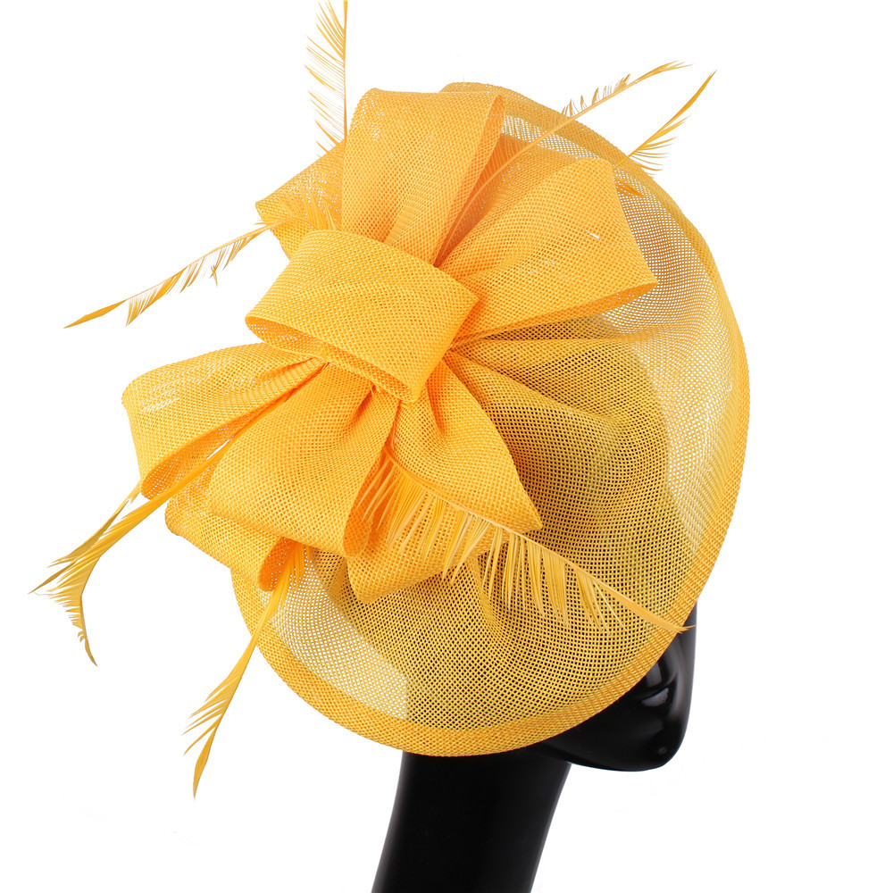 仿麻纱女士羽毛礼帽头饰新娘影楼拍摄写真复古发饰Ebay速卖通货源-阿里巴巴