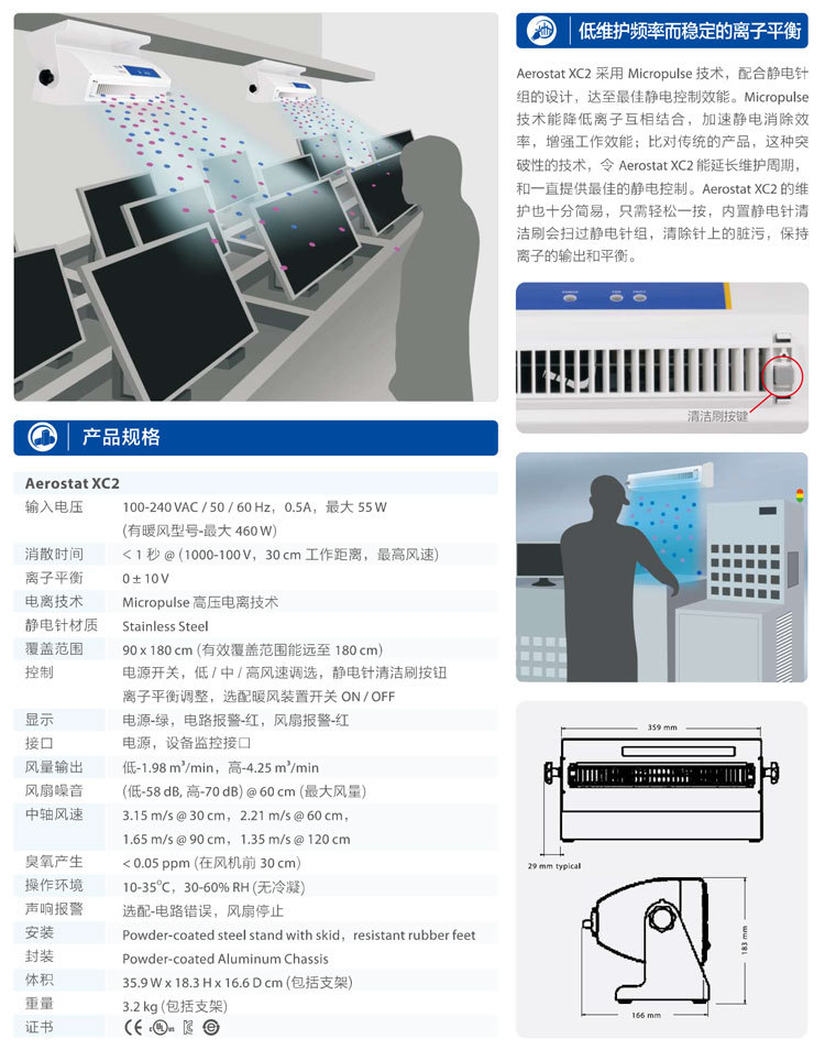SIMCO离子风机AEROSTAT PC/PC2/XC/XC2/FPD-2-3-4除静电离子风扇-阿里巴巴