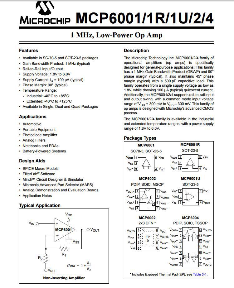 MCP6002T-I/SN MCP6002 MICROCHIP低功耗双运算放大器集成电路IC-阿里巴巴