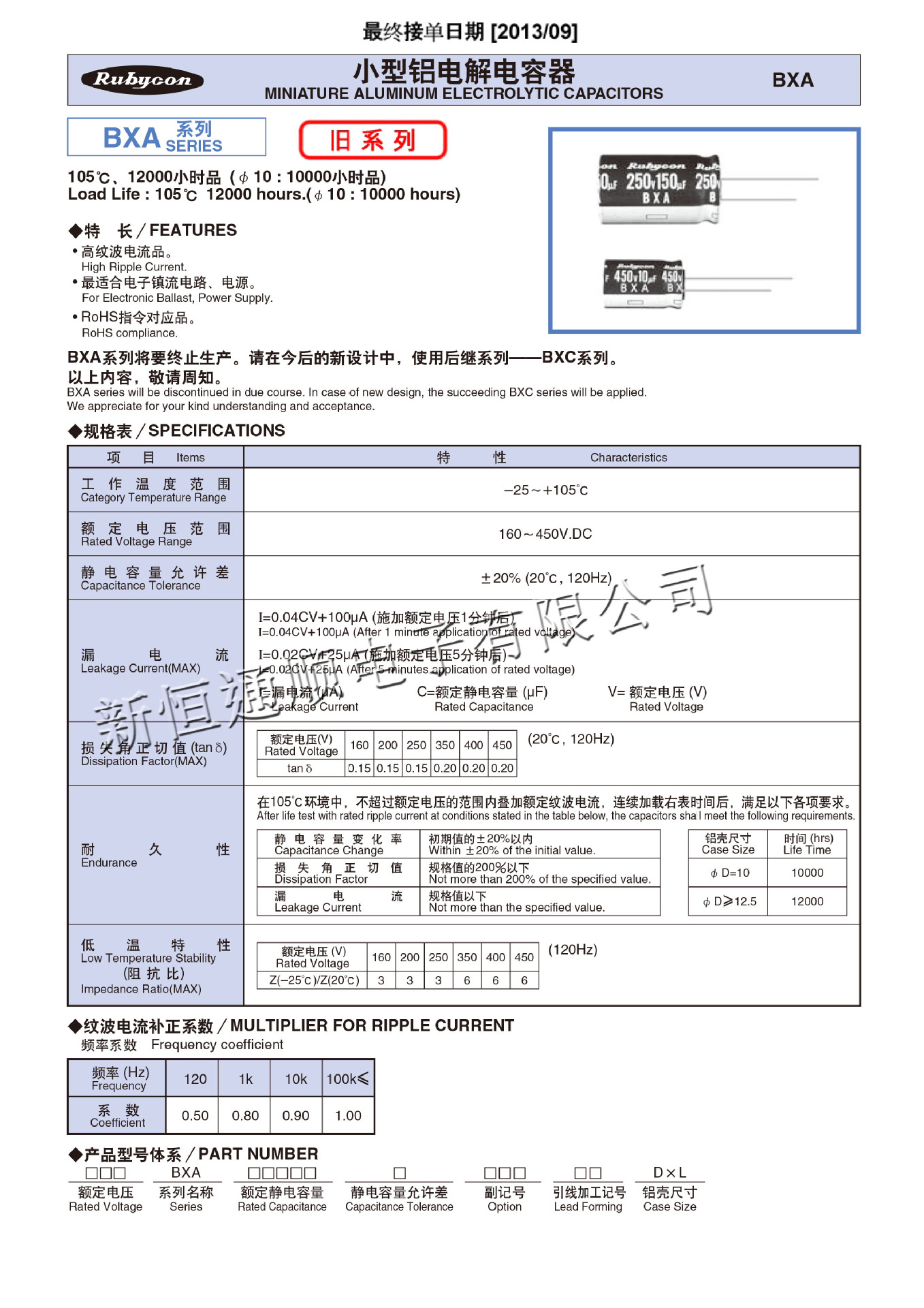 450V22UF BXA 16X20 原装红宝石Rubycon 电解电容器 450BXA22MEFC-阿里巴巴