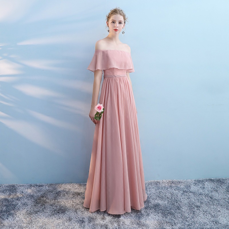 Foreign Trade Bridesmaid Dress 2022 New Pink Host Dinner Dress ...