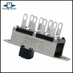 厂家直销双刀双掷大电流立式2P3T八脚三档拨动滑动开关SS-23H25-阿里巴巴