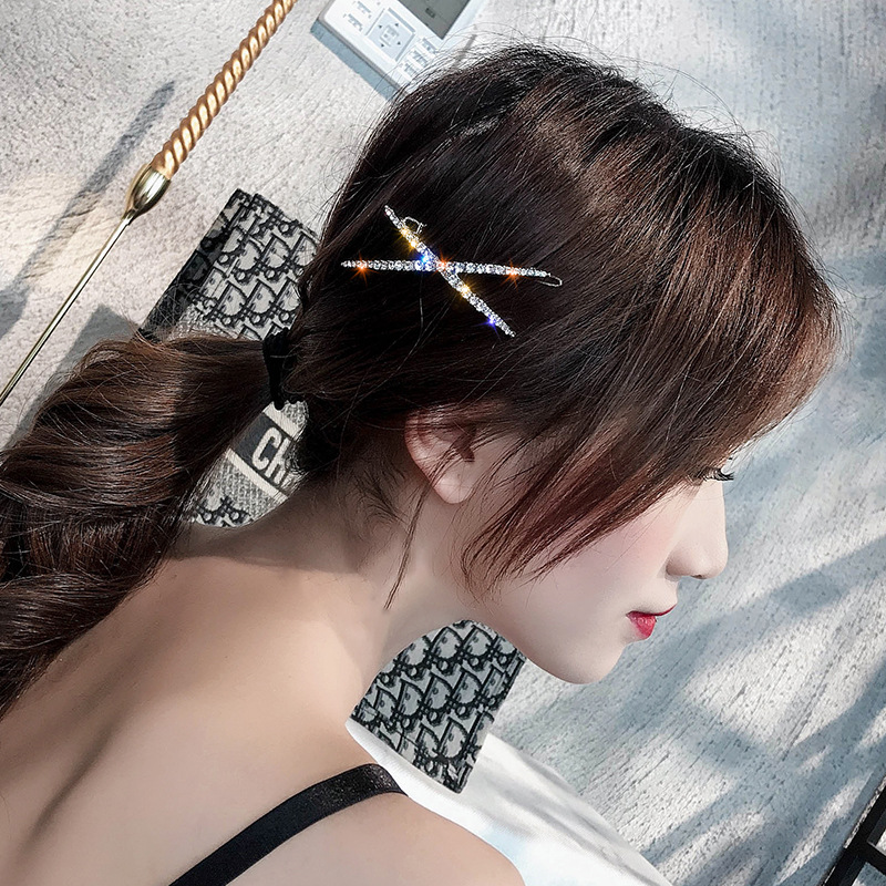 Wholesale rhinestone x cross simple hairpin - Nihaojewelry
