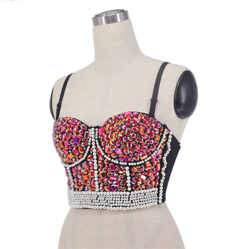 Nightclub Rhinestone Wrapped Chest jazz dance bra tops for women Bar ...