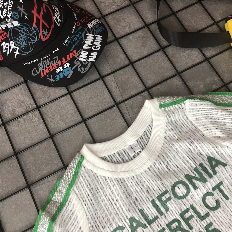 男童短袖T恤2025夏季网格镂空上衣中小童短袖C68010短裤12135套装-阿里巴巴