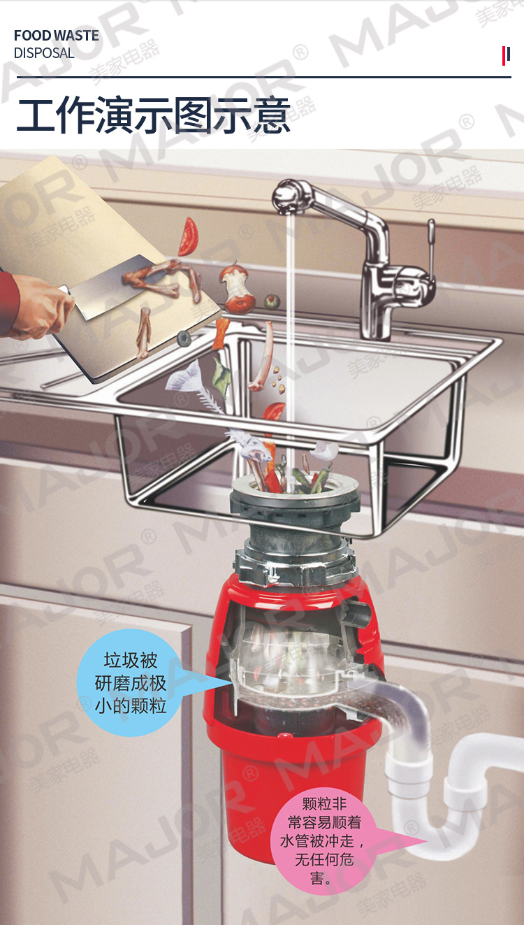 跨境 SLC-560豪华型家用全自动湿垃圾粉碎机 食物垃圾处理器 现货-阿里巴巴