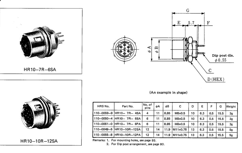 广濑HRS连接器HR10A-7R-6P快速航空插头6芯接插件-PCB接头-阿里巴巴