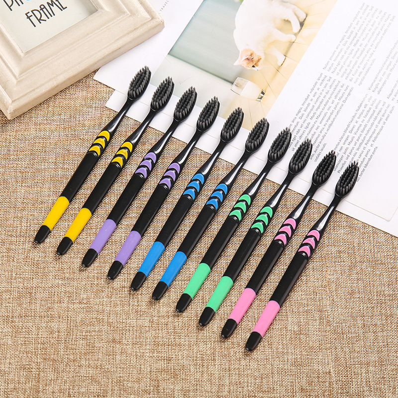 Factory direct selling 10 bamboo charcoal soft bristle toothbrushes ...
