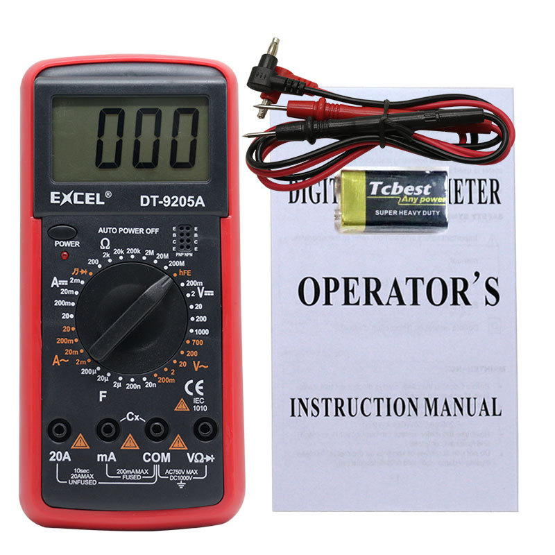 科赛尔EXCEL DT9205A 万能表 数字万用表 带蜂鸣 自动关机 全保护-阿里巴巴