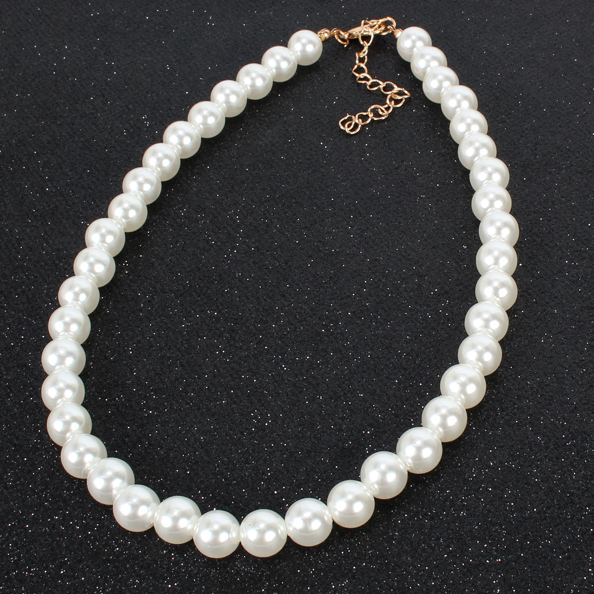 Fashion imitation pearl with diamond Glock necklace NHCT152752