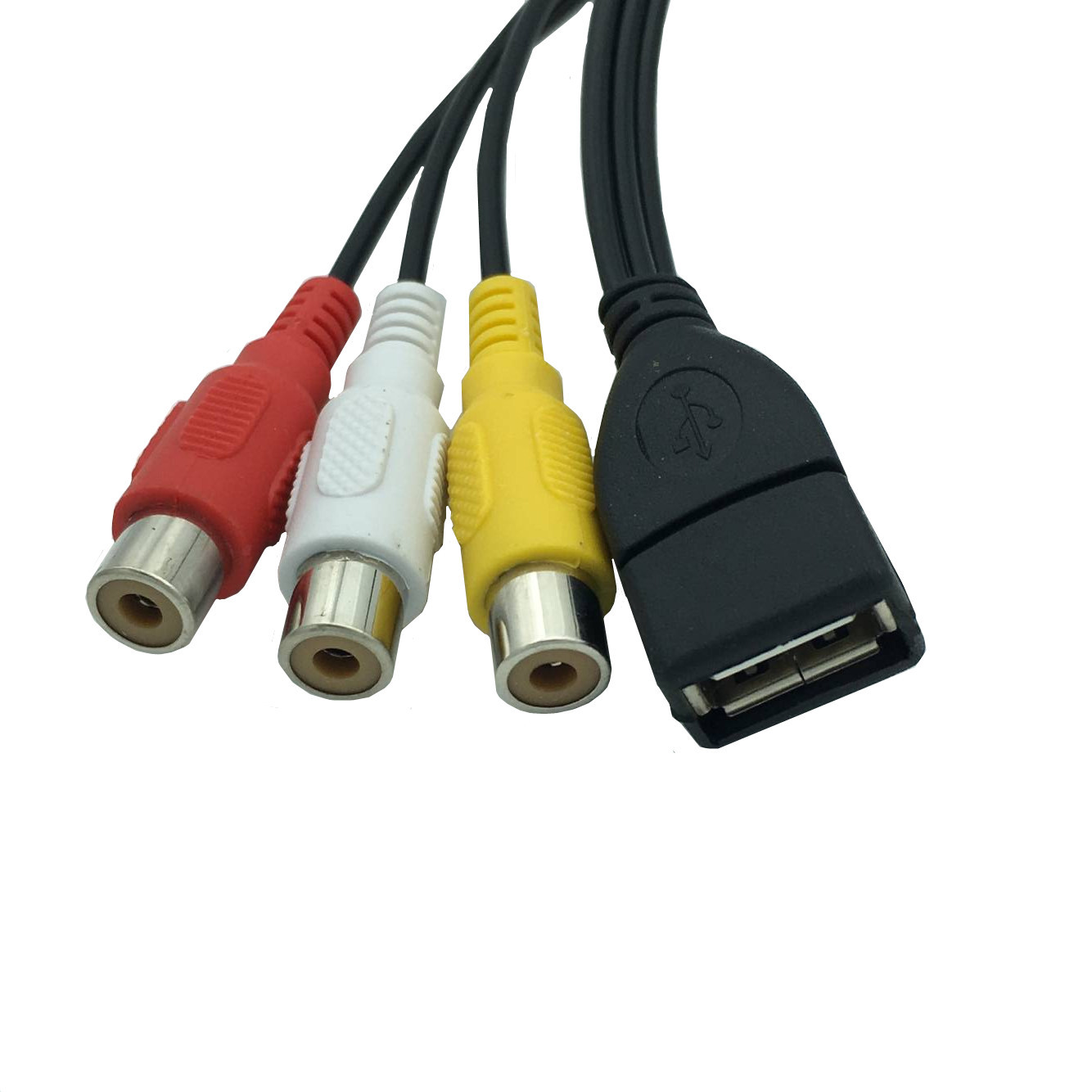 USB转AV音视频线机顶盒线usb A母转3rca母线 usb转三莲花av线-阿里巴巴