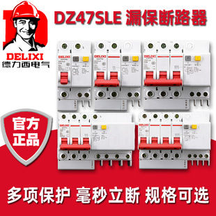德力西2P带漏电保护断路器DZ47SLE小型空气开关DZ47LE空开63A家用-阿里巴巴