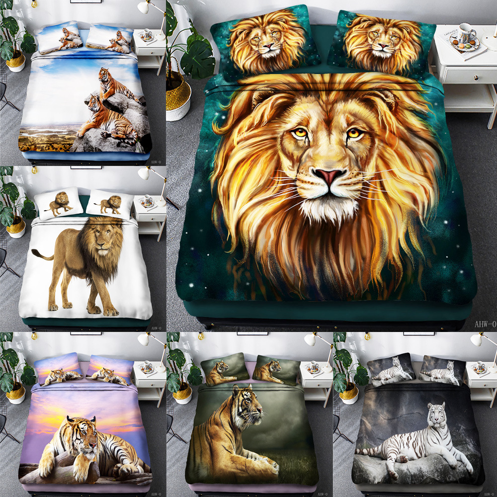Eden animal tiger lion three piece set 3D digital four piece set ...
