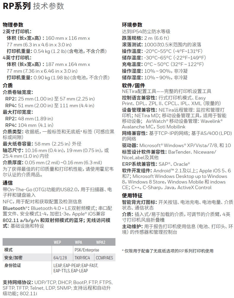 Honeywell霍尼韦尔RP2B RP2D RP4B RP4D RP2e RP4e无线收据打印机-阿里巴巴