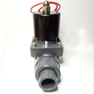 ZCF UPV电磁阀酸碱带活接双由令塑料螺纹电磁阀DN15 DN25电池阀-阿里巴巴