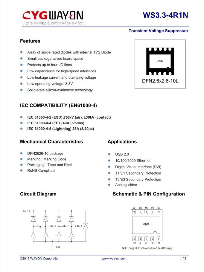 WS3.3-4R1N ESD静电保护管 WAYON维安 代理商 现货-阿里巴巴