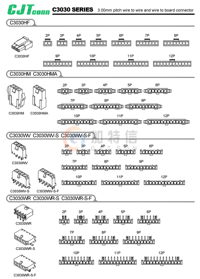 C3030WV-4P 连接器原装正品 4PIN针座连接器 脚距P=3MM-阿里巴巴