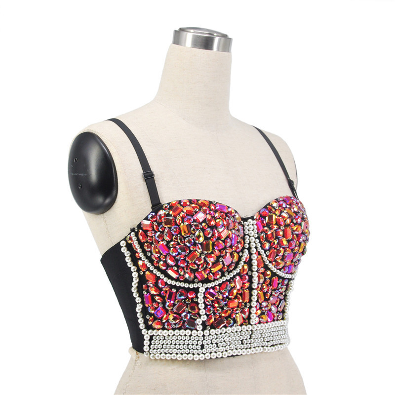 Nightclub Rhinestone Wrapped Chest jazz dance bra tops for women Bar ...