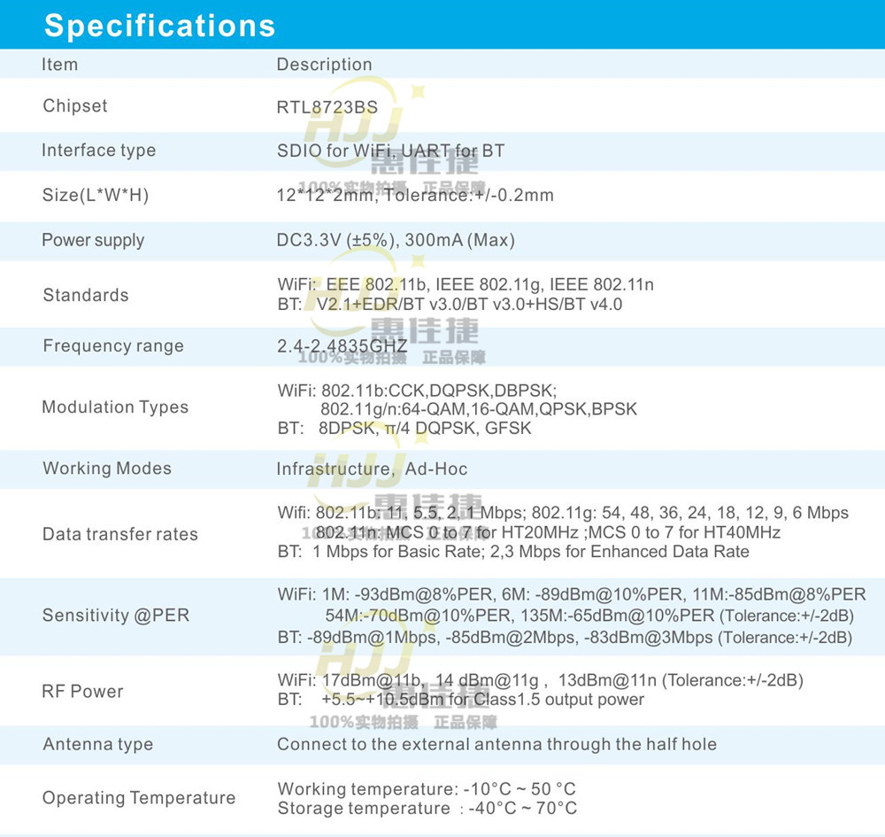 BL-R8723RD2 RTL8723BS 可直拍 蓝牙BT+WIFI模块二合一 SDIO接口-阿里巴巴
