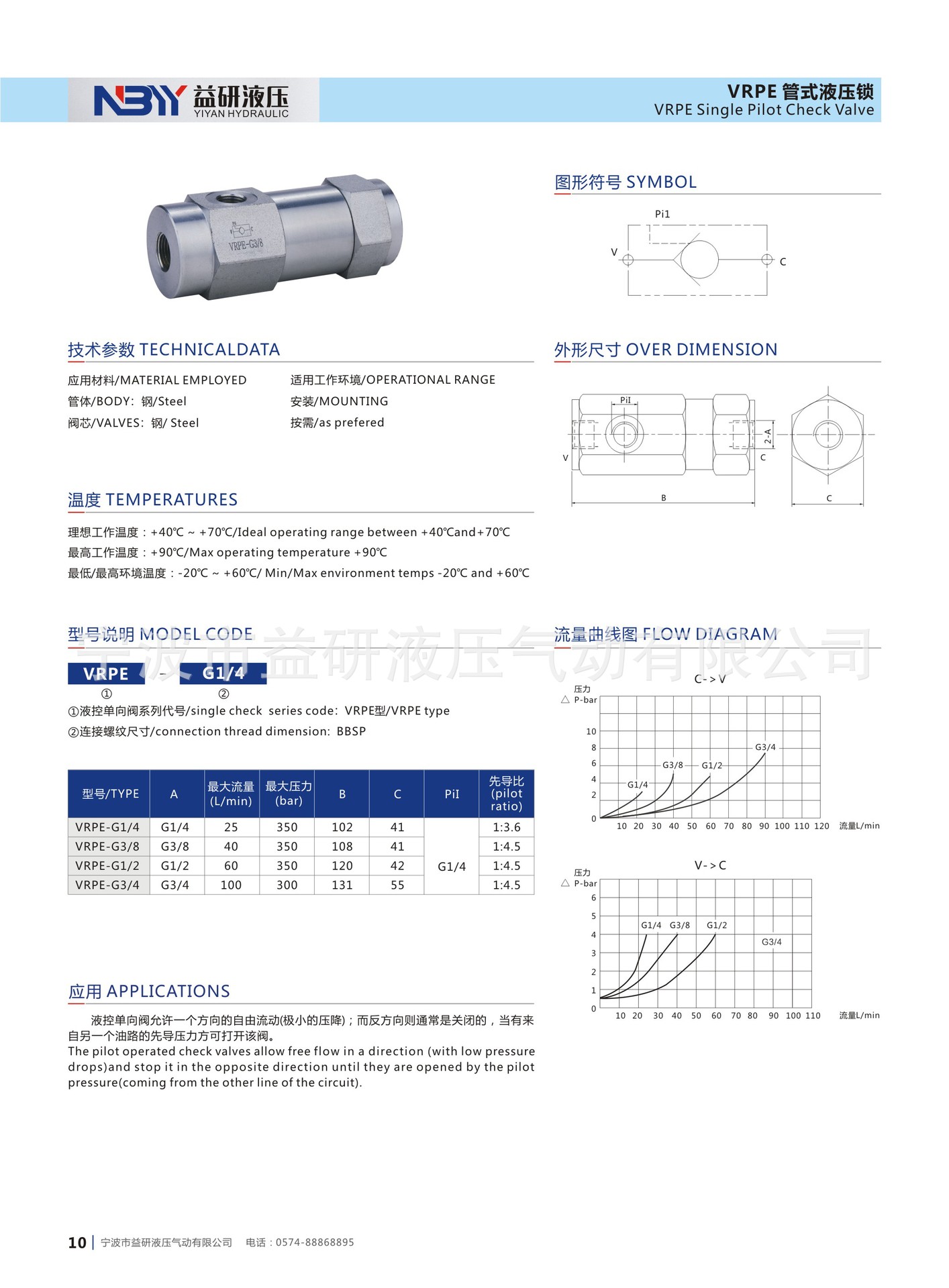 双向液压锁 工程机械 农业机械VRDD-G1/4-12L优质油缸保压阀-阿里巴巴
