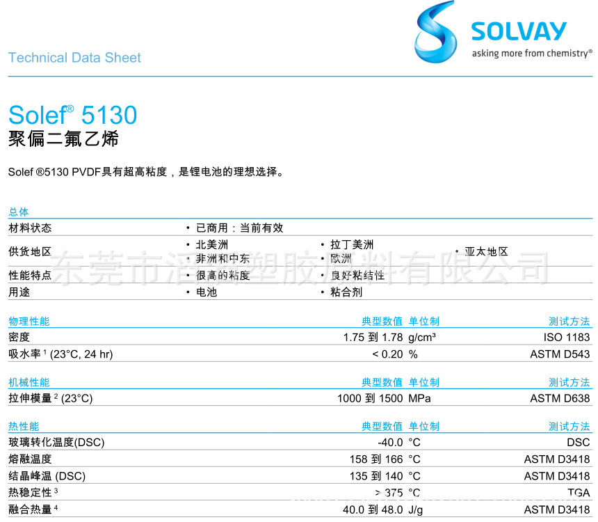 高黏度PVDF粉末 高端电池专用料 粘合剂PVDF粉末 苏威Solef 5130-阿里巴巴