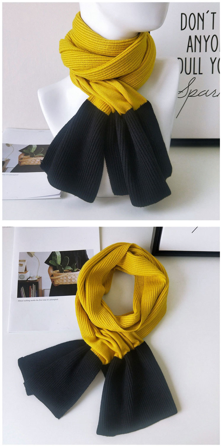 Wholesale two-color matching cross solid color scarf - Nihaojewelry