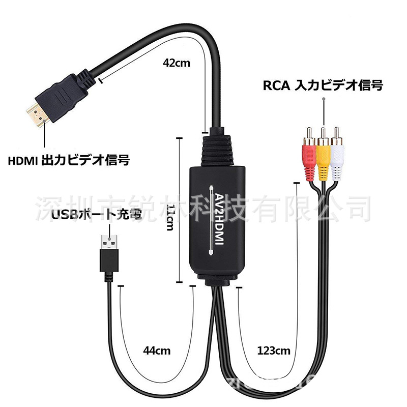 批发av转hdmi转换器 AV2HDMI转换线 高清rca to hdmi电视转投影仪-阿里巴巴