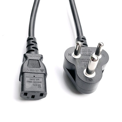 ISI 1293 大 小 印度三插品字尾电源线 3芯0.75 印度规插头电源线-阿里巴巴