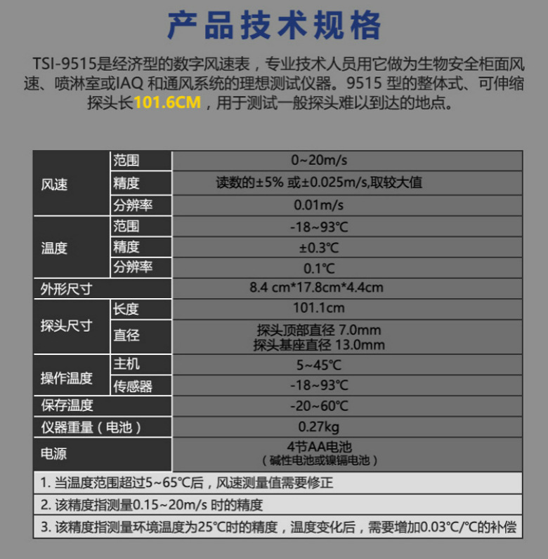 美国TSI 9515手持热线式数字风速仪-阿里巴巴