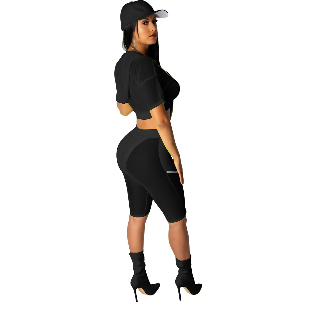 DN8245跨境2019夏季性感气质欧美女装拼接时尚休闲套装夜店服-阿里巴巴