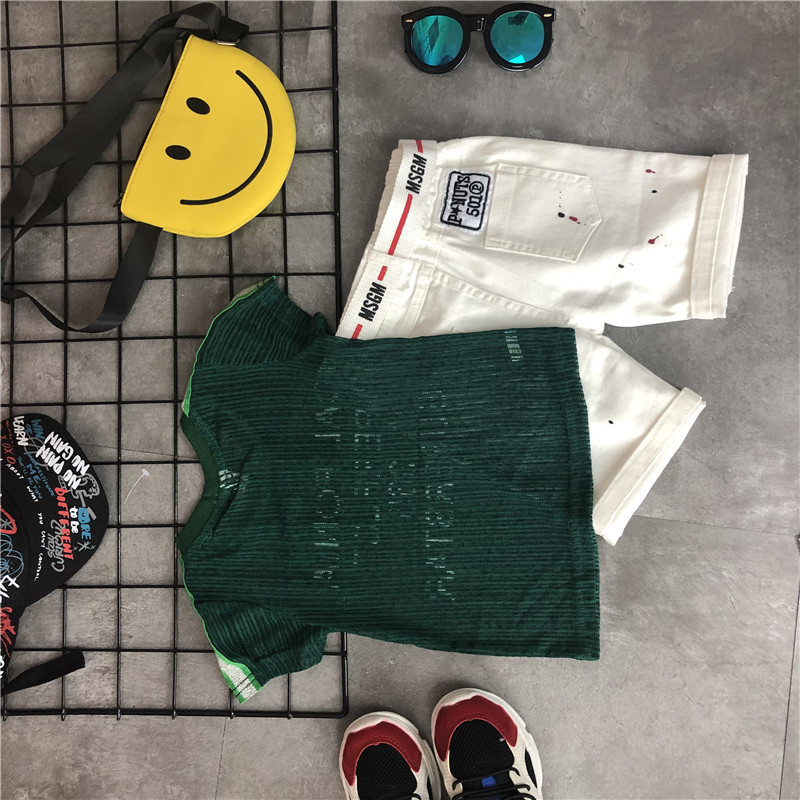 男童短袖T恤2025夏季网格镂空上衣中小童短袖C68010短裤12135套装-阿里巴巴