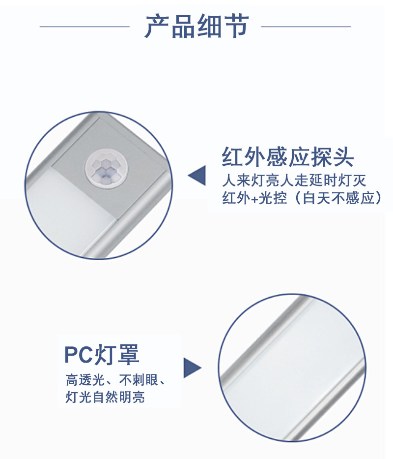 免布线LED橱柜灯 USB充电智能人体感应灯 鞋柜长条灯衣柜层板灯条采购价格、怎么样、行情市场-CCEE选品中心