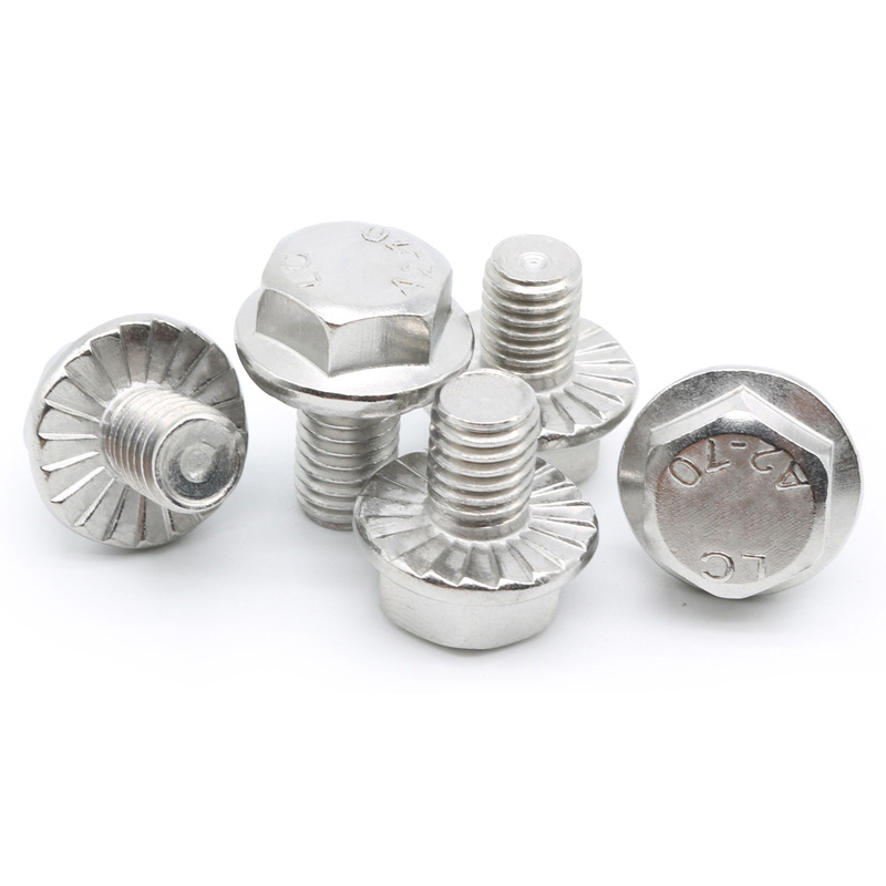 304不锈钢外六角法兰面螺栓GB5789花齿螺丝钉M5M6M8-M12全螺纹-阿里巴巴