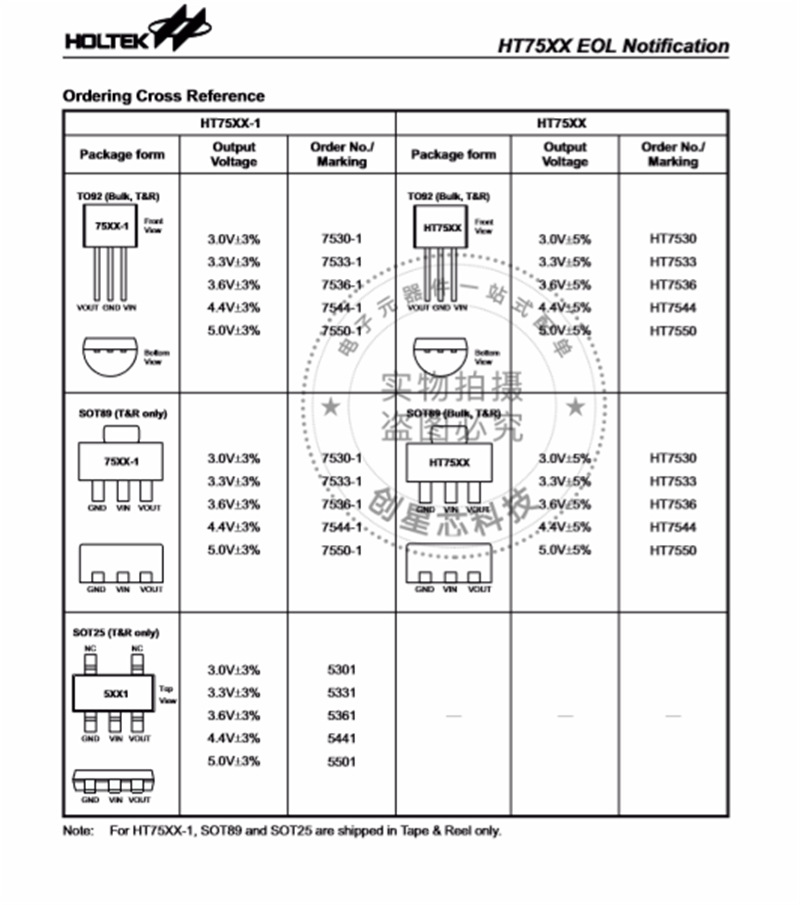 100mA低功耗LDO稳压管 HT7533 7533-1 SOT-89 3.3V 耐压18V 28V-阿里巴巴
